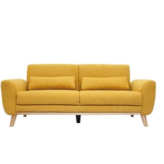 Miliboo Miliboo - Skandinavisches Sofa 3-Sitzer Samt gelb ektor