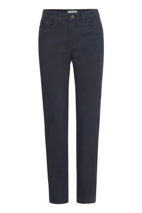 Oxmo OXPisla Damen Stoffhose Hose Pants mit Eingrifftaschen G&uuml;rtelschlaufen Label-Details Baumwollmischung Regular fit, Gr&ouml;&szlig;e:38, Farbe:Dress Blues (194024