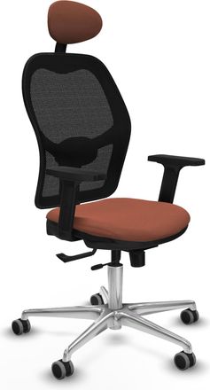 Piqueras y Crespo Gepolsterter Drehstuhl mit 2D-Armen, h&ouml;henverstellbarer Lendenwirbelst&uuml;tze und festem Kopfteil, ausgestattet mit Syncro/Traslack und injiziertem Schau