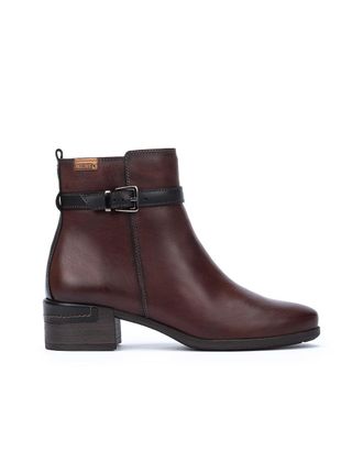 Pikolinos Stiefeletten mit Absatz in Leder Malaga f&uuml;r Frauen Farbe CAOBA