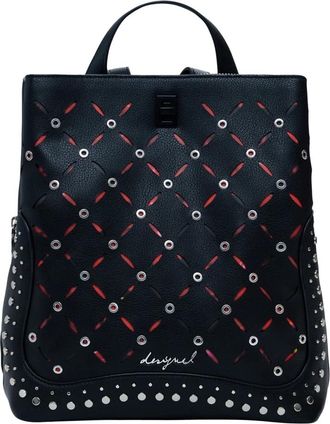 Desigual Femme, Sacs, Noir, Taille: ONE Size Yankee Metal Patch Sumy Mini Backpack