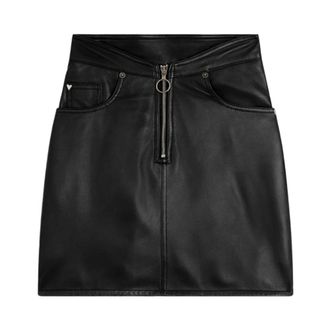 Fiorucci Femme, Jupes, Noir, Taille: 36 FR Mini-jupe zipp&eacute;e en cuir