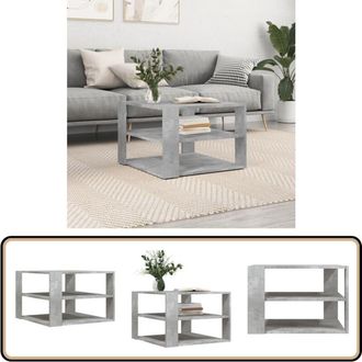 vidaXL Couchtisch Betongrau 59,5x59,5x40 cm Holzwerkstoff - Eleganter Couchtisch - Wohnzimmerstil - Holzwerkstoff Möbel - Grau Sofa Tisch - Beistelltisch