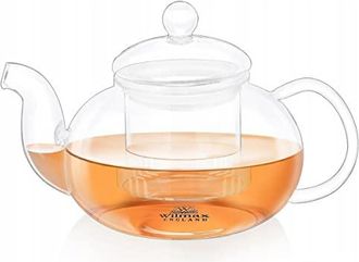 Wilmax England Wilmax - Th&eacute;i&egrave;re en verre avec filtre - 1200 ml - Th&eacute;i&egrave;re pour th&eacute; en vrac - pour fleurs de th&eacute; - avec couvercle et filtre en verre - Lavable au lave-
