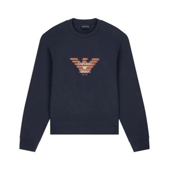 Emporio Armani SweaT-shirt &agrave; col rond - Homme - Sweatshirts et sweats &agrave; capuche - Bleu - Taille: XL