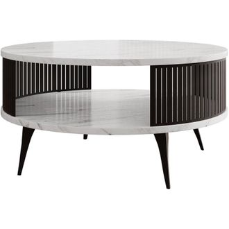 Best Mobilier Bestmobilier - Forini - table basse - effet marbre blanc - 75 cm