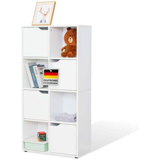 Floordirekt B&uuml;cherregal Connecticut Wei&szlig;, 60 x 30 x 120,5 cm, 8 F&auml;cher