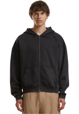 Build Your Brand Mens BY295-Vintage Heavy Zip Hoodie Hooded Sweatshirt, Black, XXL