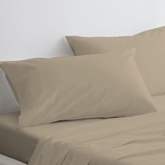 Pizuna Luxuri&ouml;ser Soft-Satin 2er Pack Kissenbezug 40x80 cm Einfach Taupe, 800 Fadenzahl Baumwolle Quadratisch Kissenbez&uuml;ge, 100% Langstapel Baumwolle Nur Kis