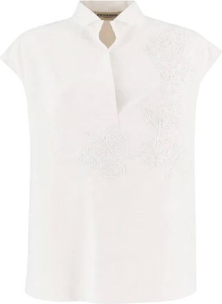 Ermanno Scervino Femme, Blouses et Chemises, Blanc, Taille: 34 FR Chemisier sans manches