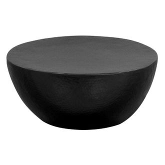 Les Tendances Table basse ronde m&eacute;tal martel&eacute; noir Sym