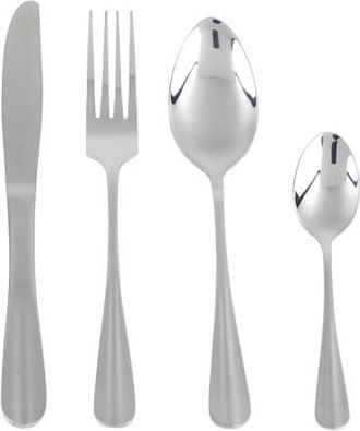 Salter Salter Newbury 16-teiliges Besteckset - 18/0 Edelstahl-Besteck Set, Service für 4 Personen, Spülmaschinenfest, Spiegelpoliert, Messer, Gabeln & Löffel