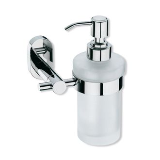 KELA 22695, Wandseifenspender, Zum Kleben oder Bohren, 250 ml Edelstahl 18/10, 11x 10x 16,5 cm, Lucido, Silber Glänzend