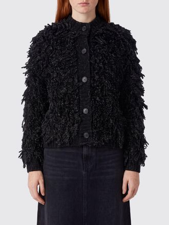 Liu Jo Cardigan &agrave; col rond en laine m&eacute;lang&eacute;e avec broderies et franges