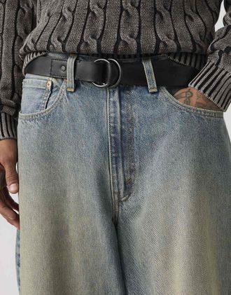 Levi's Camden - Bison-G&uuml;rtel in Schwarz mit Ringg&uuml;rtel