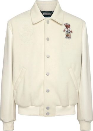 Philipp Plein Homme, Vestes, Beige, Taille: 2XL Bomber Teddy Beach en Cuir et Laine