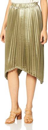 NA-KD Damen Pleated Asymmetric Skirt Rock, lichtgrün, 42 EU