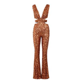 Aniye By Pailletten-Jumpsuit - - Jumpsuits & Playsuits - Damen - Braun - M
