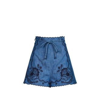 Zimmermann Short en denim taille haute