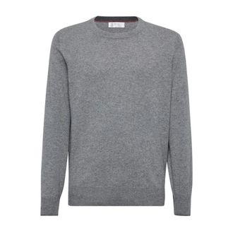 Brunello Cucinelli Rundhals-Pullover - - Knitwear - Herren - Grau - M