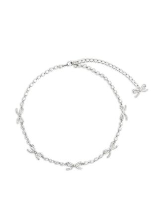 Self Portrait Halskette mit Schleife - Silber