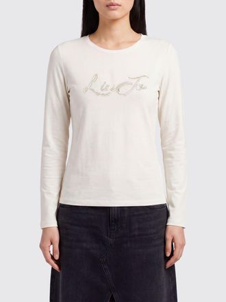 Liu Jo T-shirt &agrave; manches longues coupe slim en coton avec logo en strass