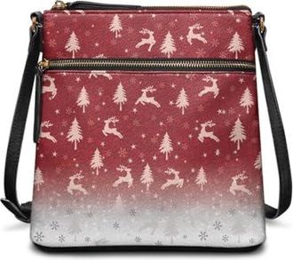 Coloranimal Sac &agrave; main &agrave; bandouli&egrave;re Corss pour femme - Sac &agrave; bandouli&egrave;re - Sac &agrave; bandouli&egrave;re - Sac &agrave; main de No&euml;l imperm&eacute;able, &Eacute;lan pour sapin de No&euml;l