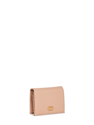Valentino Garavani Womens Wallet Vlogo Signature Pink Calf Leather & Purses