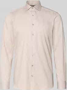 Olymp Level 5 Slim Fit Businesshemd aus Baumwoll-Mix mit Kentkragen