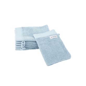Tom Tailor Waschhandschuh, 6er Set, 16 x 21 cm, 100% Baumwolle / Frottier, mit Aufh&auml;nger und Label mit Logo, COLOR BATH TOWEL Hellblau (Sky Blue)