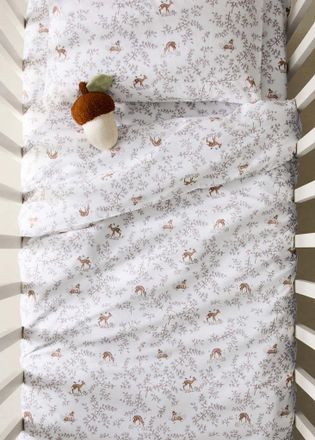 Mango Housse de couette berceau 100 % percale de coton imprim&eacute;e gris - Home - 100x120cm - MANGO HOME