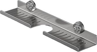 Generic Organiseur de robinet d&eacute;vier de cuisine, support d&eacute;ponge de robinet &agrave; ventouse - En acier au carbone peu encombrant - Plateau de drainage mural sans p