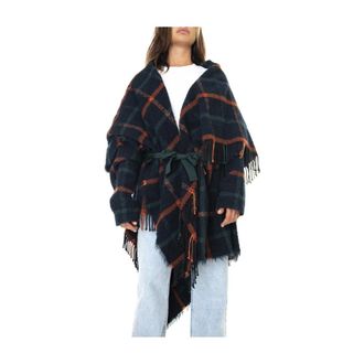 Alessia Santi Bunter Poncho Mantel f&uuml;r Herbst/Winter - - Jackets - Damen - Mehrfarbig - S