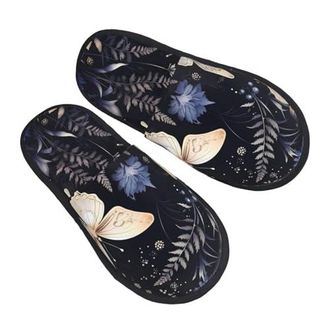 Generic Herbes Papillons Boh&egrave;me Fleur Unisexe Chaussures De Maison Antid&eacute;rapantes Pantoufles Respirantes Chaussons Pour Int&eacute;rieur Ext&eacute;rieur Automne L
