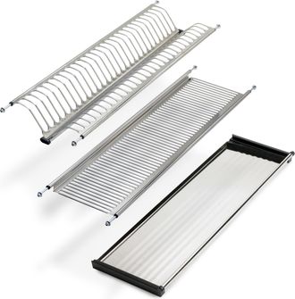 Emuca Abtropfgestell Suprastar für hohe Module, Innenraum 835-885mm, Verchromt, Stahl