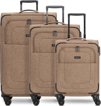 Redolz Koffer-Set 3-teilig f&uuml;r Damen & Herren | leichte & stabile Reise-Trolleys, hochwertiges Softcase, 4 Doppelrollen & TSA-Schloss |erweiterbar mit Dehnfa