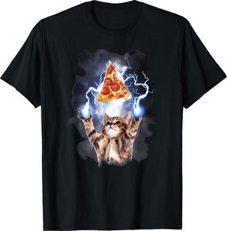 Trendy Apparel Trendy Lightning Pizza Cat T-Shirt