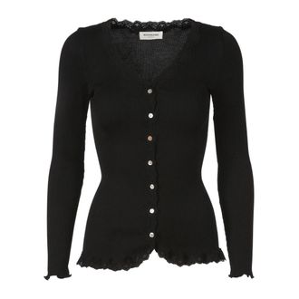 Rosemunde Schwarzer Cardigan mit Spitzen-Details - - Knitwear - Damen - Schwarzk - S