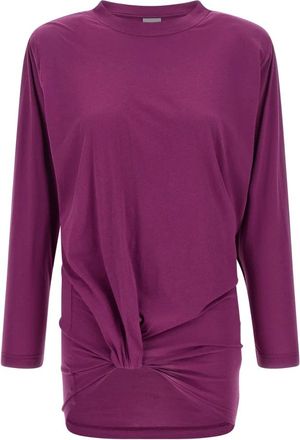 Balenciaga T-Shirt mit geknoteten langen &Auml;rmeln - - Tops - Damen - Lila - S