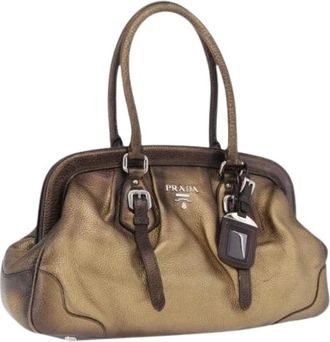 Prada Sac &agrave; main vintage en cuir pr&eacute;-poss&eacute;d&eacute; - Femme - Pre-owned - Brun - Taille: ONE Size