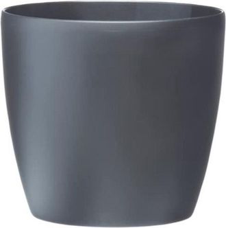 ELHO Pot de fleurs rond Brussels Wheels 40 - Noir - &oslash; 39 x h 37 cm - int&eacute;rieur - 100 % recycl&eacute;