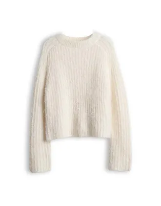 OPUS Strickpullover Pontes aus flauschigem Strick Gerade Form mit Raglan&auml;rmeln und lockerem Schnitt