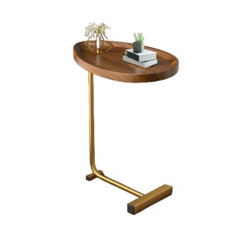 Generico Beistelltisch f&uuml;r Sofa, Beistelltisch in C-Form, f&uuml;r Couchtisch, Nachttisch mit Metallrahmen, Tisch mit TV-Tablett, schmale und schmale Tische