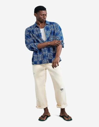 Desigual Chemise &agrave; imprim&eacute; g&eacute;om&eacute;trique - Bleu