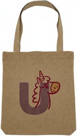 Fabulous Sac Shopping Tote Bag Aspect Lin - U like Unicorn Letter First Name Animals Drawing Child - Sac de Courses Toile Epaisse 360g Beige Naturel Cabas Port