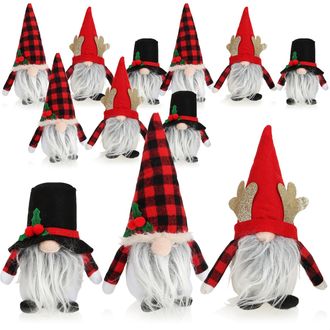 Com-Four 12x Premium Weihnachts-Wichtel - Weihnachtsdeko - winterliche Zwergen-Figur - Dekoartikel - irische Deko-Trolle - keltischer Gnom mit Bart