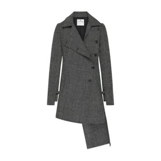Courr&egrave;ges Femme, Manteaux, Gris, Taille: 40 FR Double-Breasted Manteaux