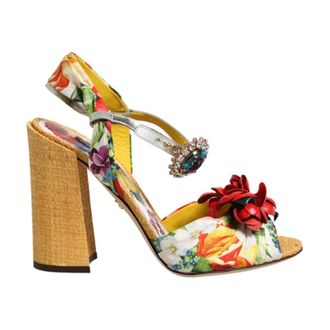 Dolce & Gabbana Sandales &agrave; talons hauts orn&eacute;es de cristaux floraux - Homme - Chaussures - Multicolore - Taille: 37 EU