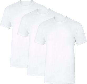 Hanes Herren Unterhemd, Achselhemd, schwei&szlig;blockierendes T-Shirt, wei&szlig;, Rundhalsausschnitt, 3er-Pack, Weiss/opulenter Garten, XL