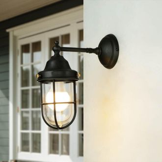 Licht-Erlebnisse Applique murale ext&eacute;rieure Maritim E27 IP44 laiton verre inox Lampe ext&eacute;rieure murale